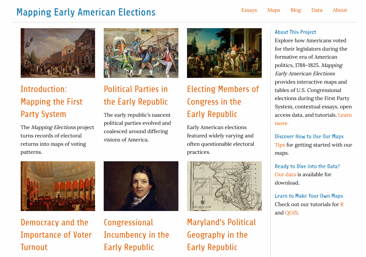 Mapping Early American Elections – Digitalna istorija