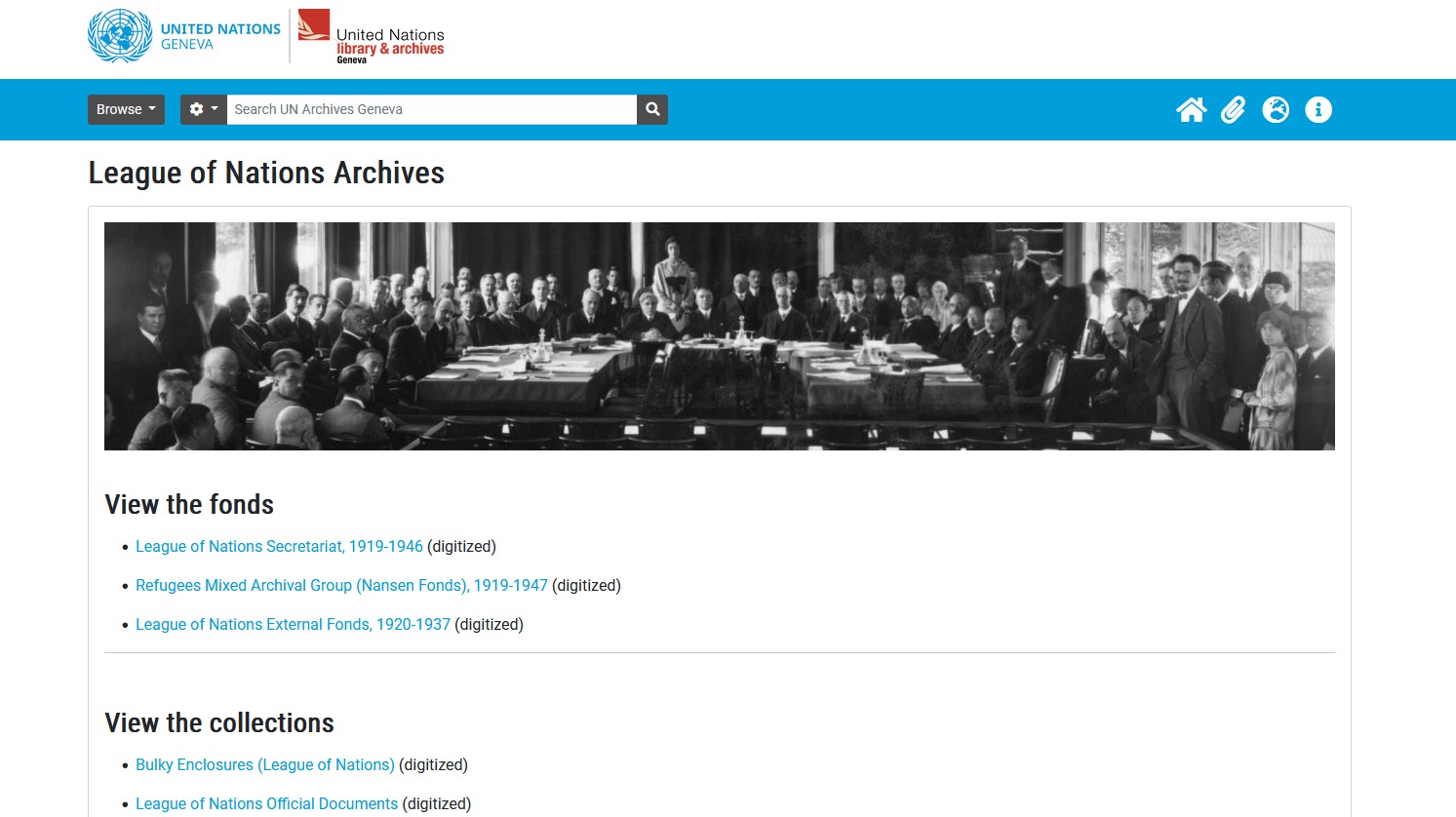 League of Nations Archives – Digitalna istorija